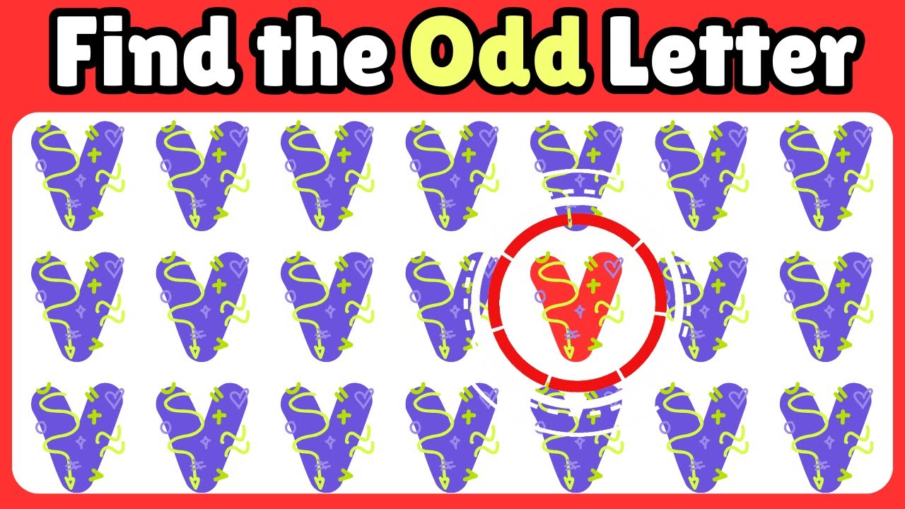 Find the Odd Letter | 3 Levels of Fun: Easy, Medium, Hard! - YouTube