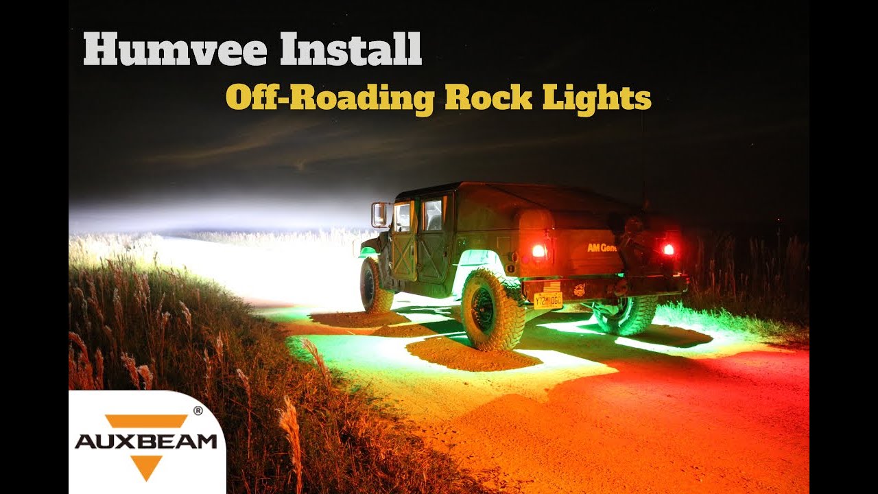 Humvee LED Rock Lights - Installing AUXBEAM RGB LED Rock Light Set with ...