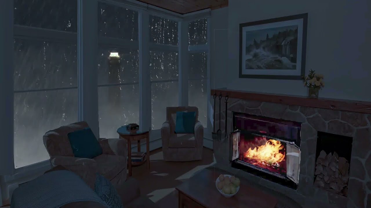 Cozy Lighthouse Ambience | Ocean Sounds with Foghorn, , Rain ...