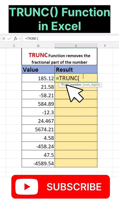 TRUNC() Function in Excel#Excel TRUNC() Formula#Excel#excelformula#exceltutorial#shorts#viral# ...