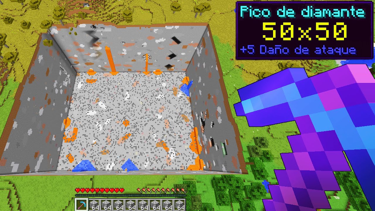 este pico pica 50x50 bloques en minecraft - YouTube