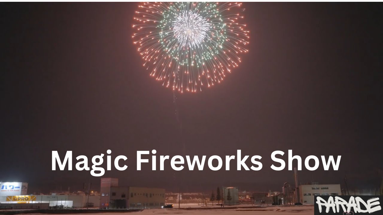 Rainbow Snow Fireworks by Ojiya Fireworks at Tokamachi Snow Festival ...