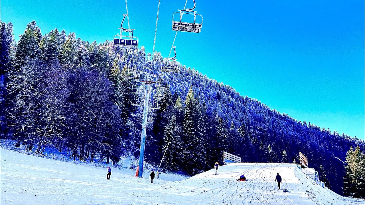 Winter in Jura ( France ) at ski station of the Les Rousses Ville - YouTube