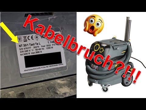 Industriestaubsauger Kärcher NT 30/1 Tact TE L - Kabelbruch direkt am Gehäuse beheben - deutsch