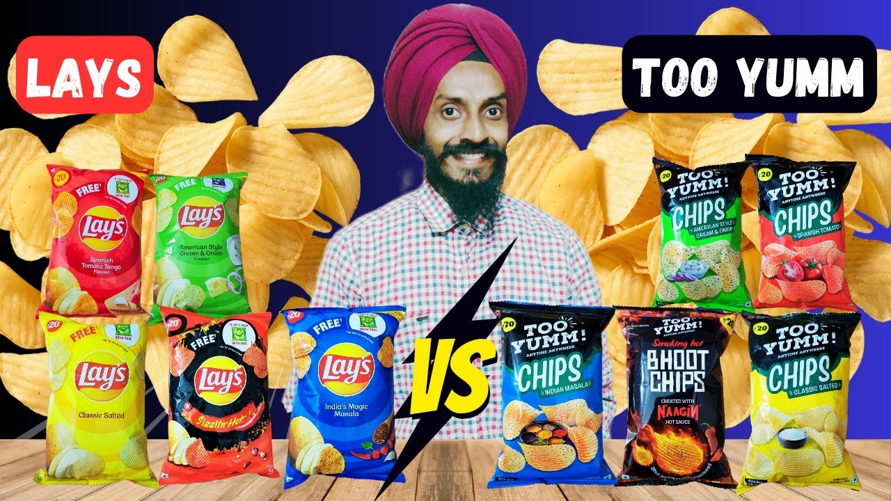 Lays Vs Too Yumm Chips | Potato Chips | Comparion of Lays Chips and Too ...