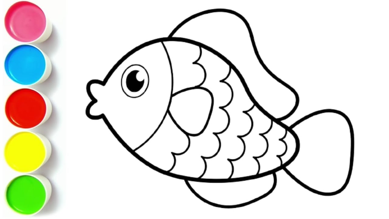 Learn to draw a Colorful Fish step by step | Fish Drawing, Painting and ...