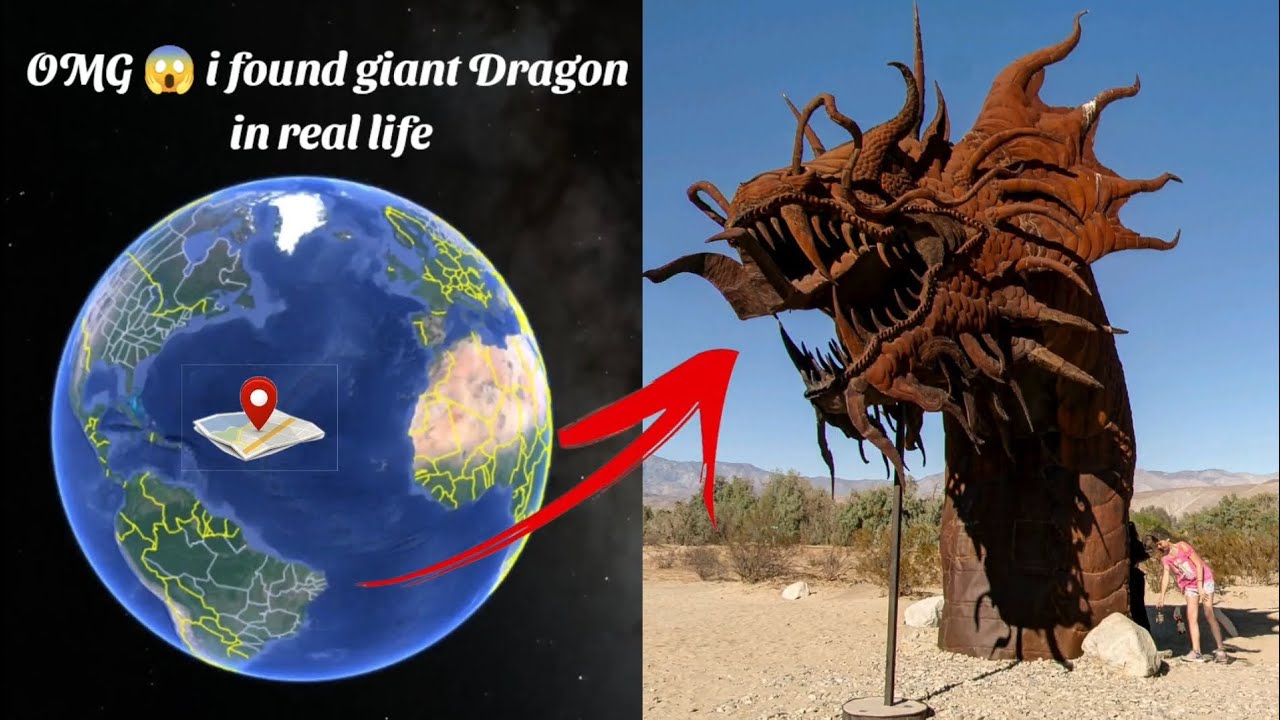 i found very strange Dragon on Google map and google earth in real life ...