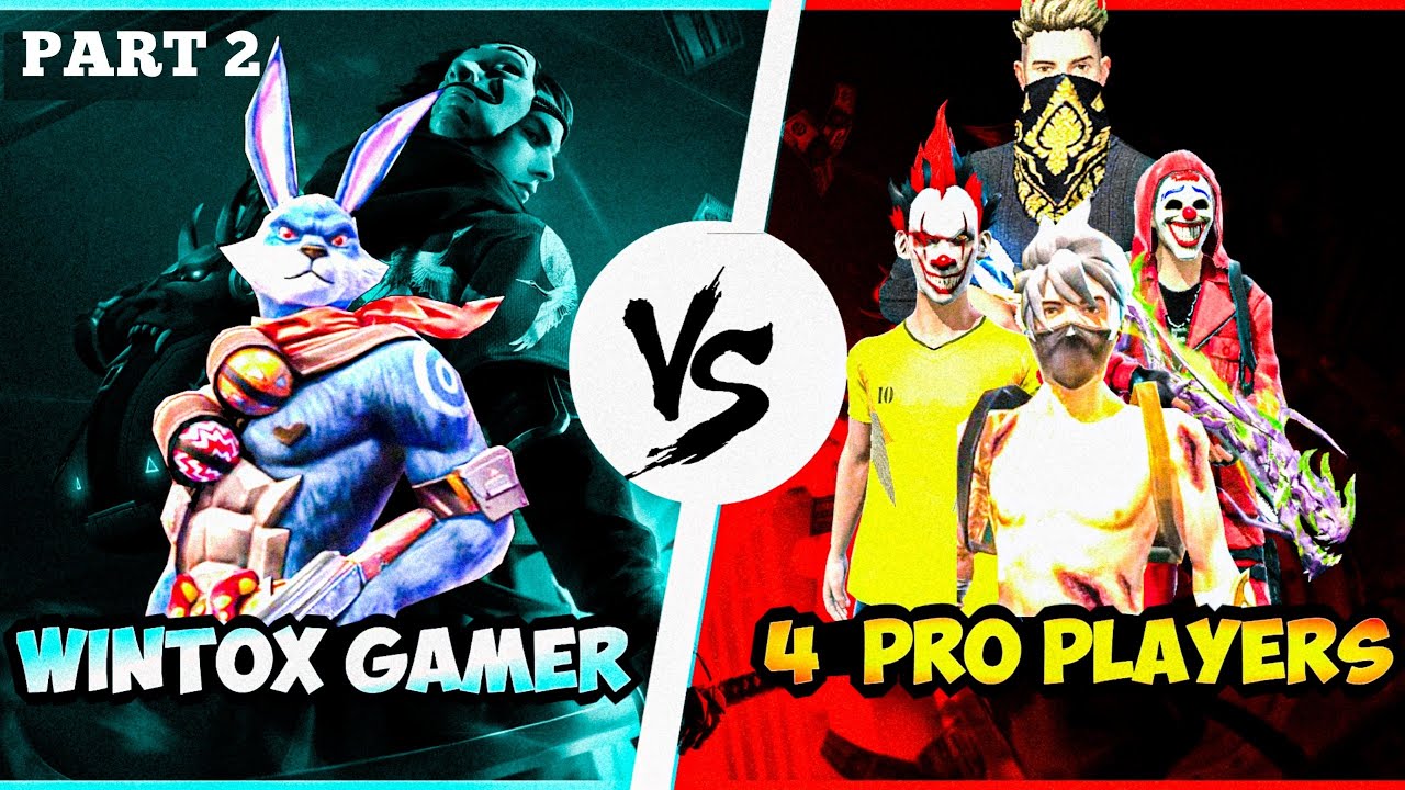 WINTOX GAMER VS 4 PRO PLAYERS SOLO VS SQUAD CUSTOMGAMEPLAY|| 1 VS 4 ...