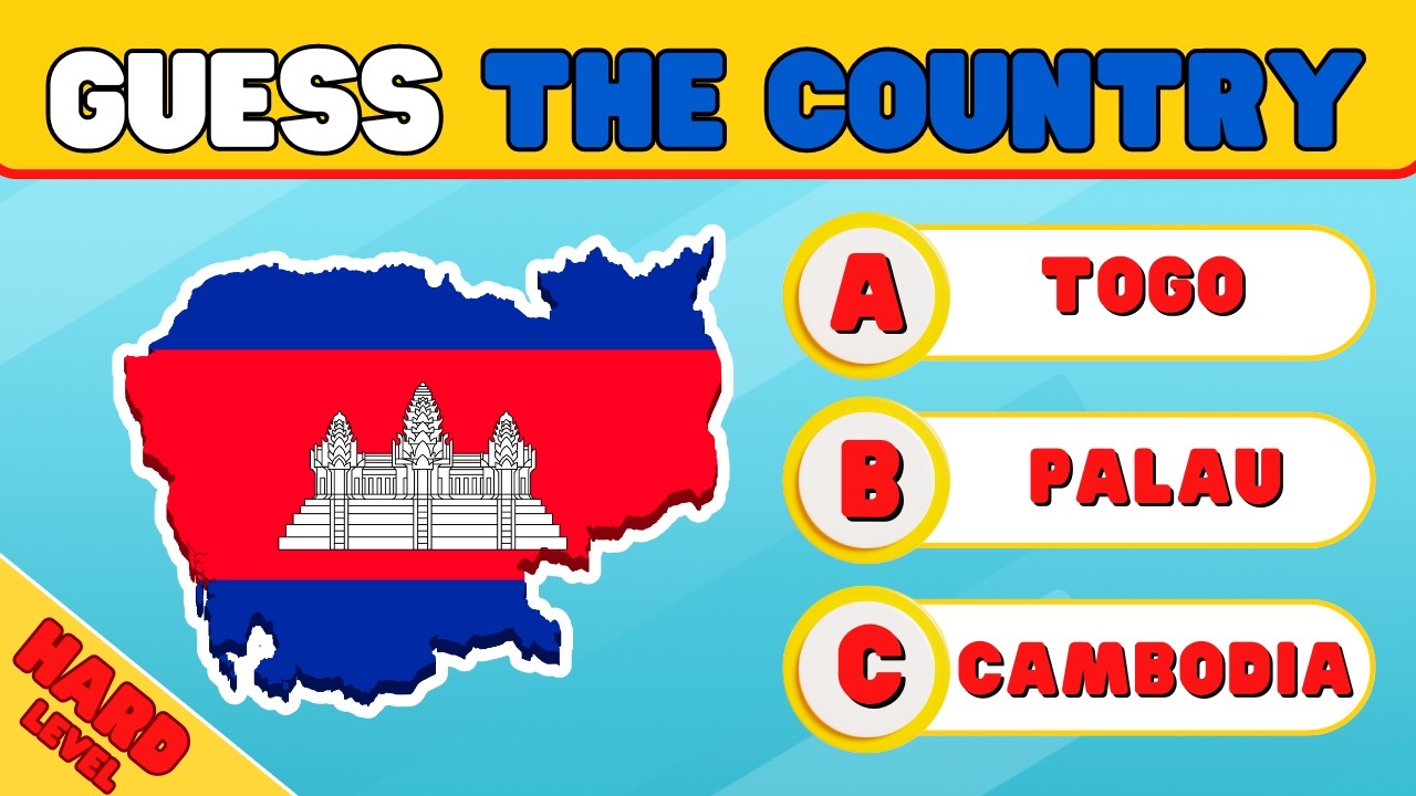 Guess The Country by The Flag and Shape 🚩 🗺️ 40 Countries #4 Easy to ...