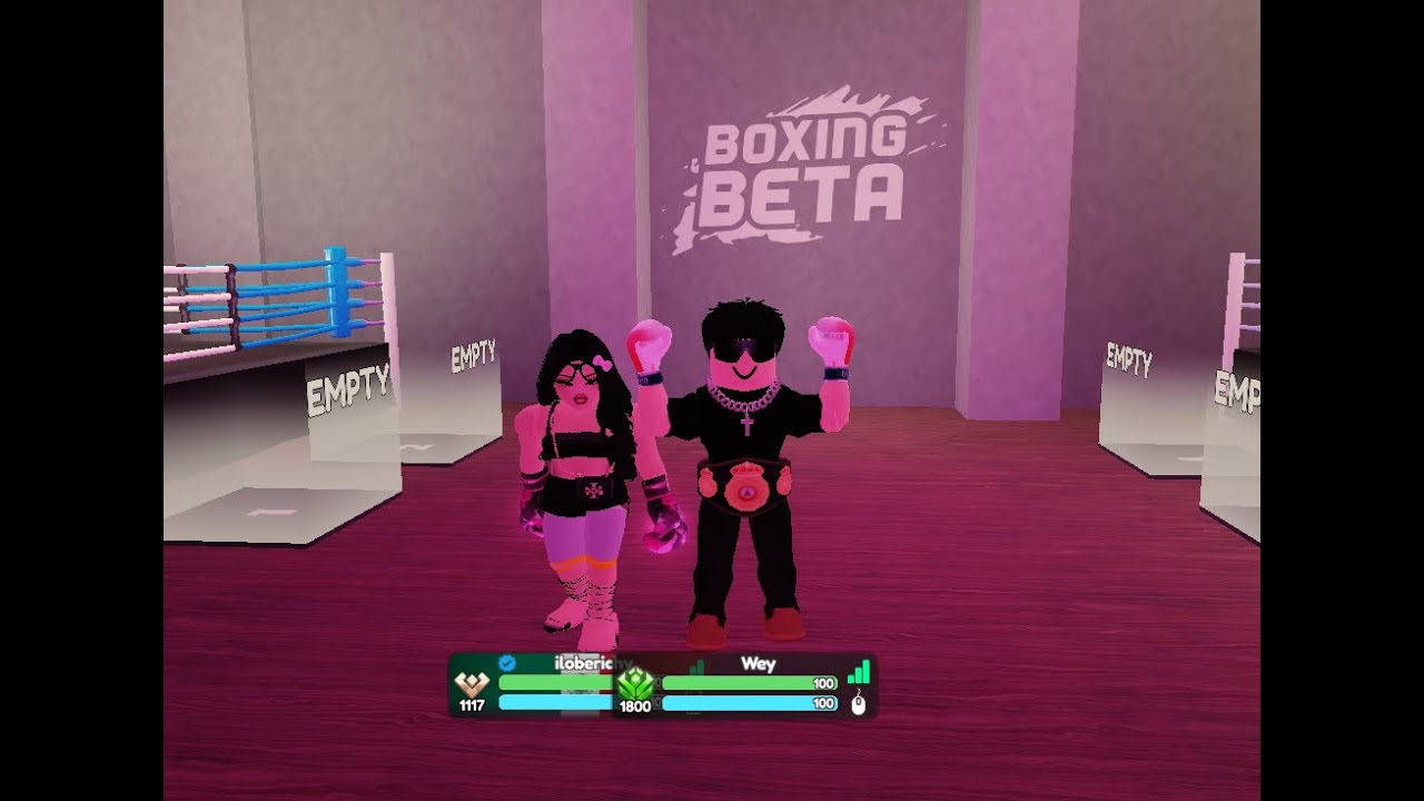 boxing my girlfriend in boxing beta took her belts - YouTube