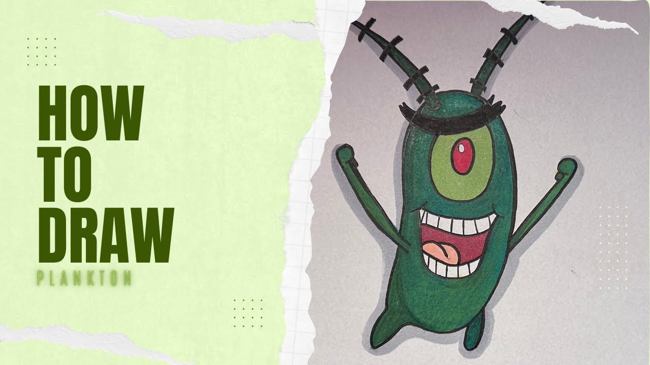 How to Draw Plankton: Step By Step Drawing Tutorial for Beginners ...