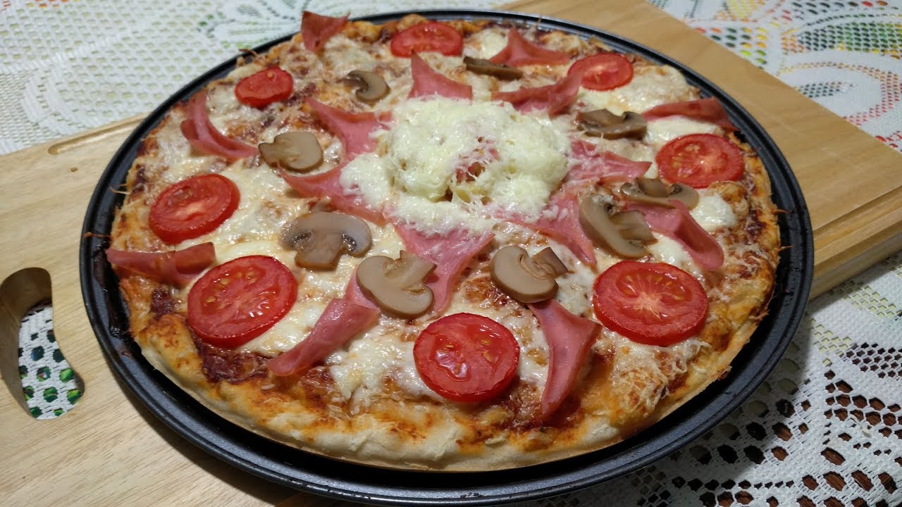 PIZZA CON JAMÓN Y MUCHO QUESO - YouTube