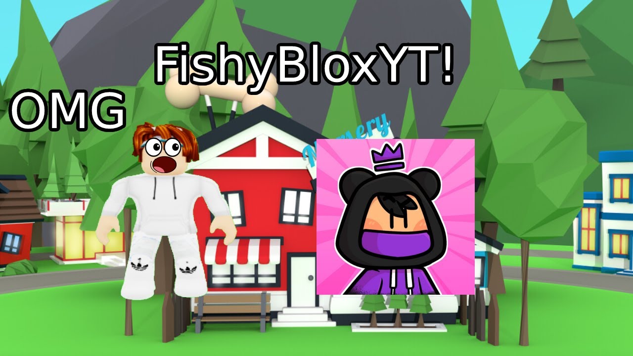 I met FishyBloxYT (REAL!) on Roblox Adopt me - YouTube