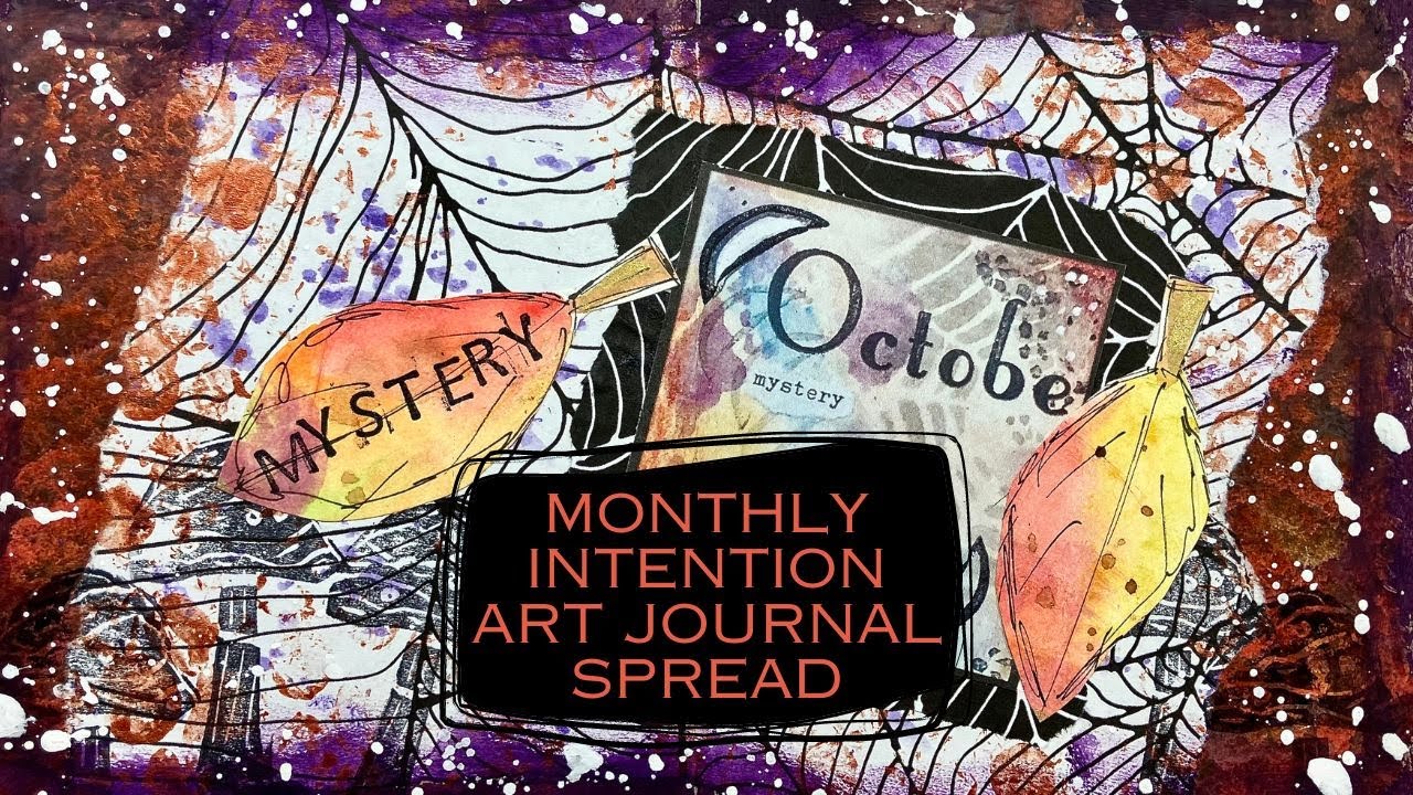 Intention card art journal page - Mystery for October - YouTube