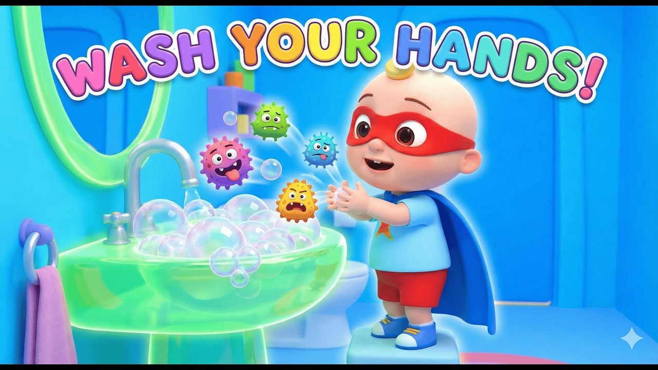 Wash Your Hands Superhero Song 🦸‍♂️ | Kids Hygiene Song & Fun Clean ...