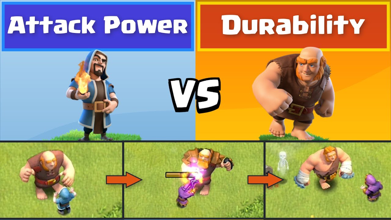 Every Level Wizard VS Every Level Giant | Clash of Clans - YouTube