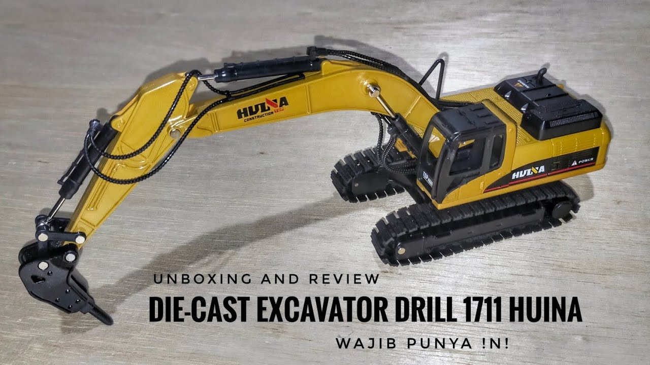 Excavator Drill 1711 Unboxing Of Diecast Heavy Equipment Huina ...