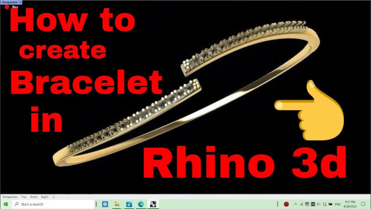 bracelet in rhino 3d | rhino tutorial | array on surface in rhino ...