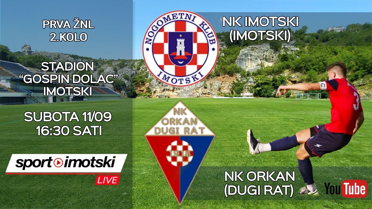 NK Imotski - NK Orkan (Prva ŽNL 2. kolo) - YouTube