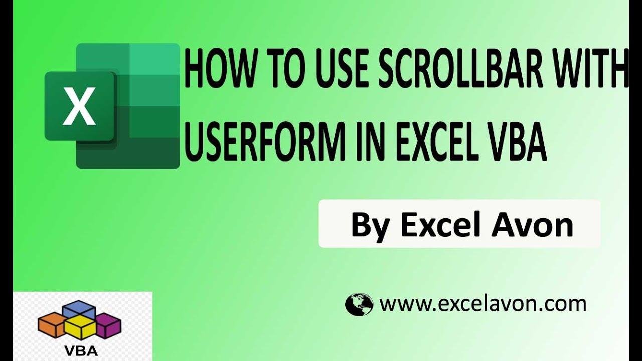 How To Use Scrollbar With Userform In Excel VBA YouTube How To Use Scrollbar With Userform In Excel VBA YouTube