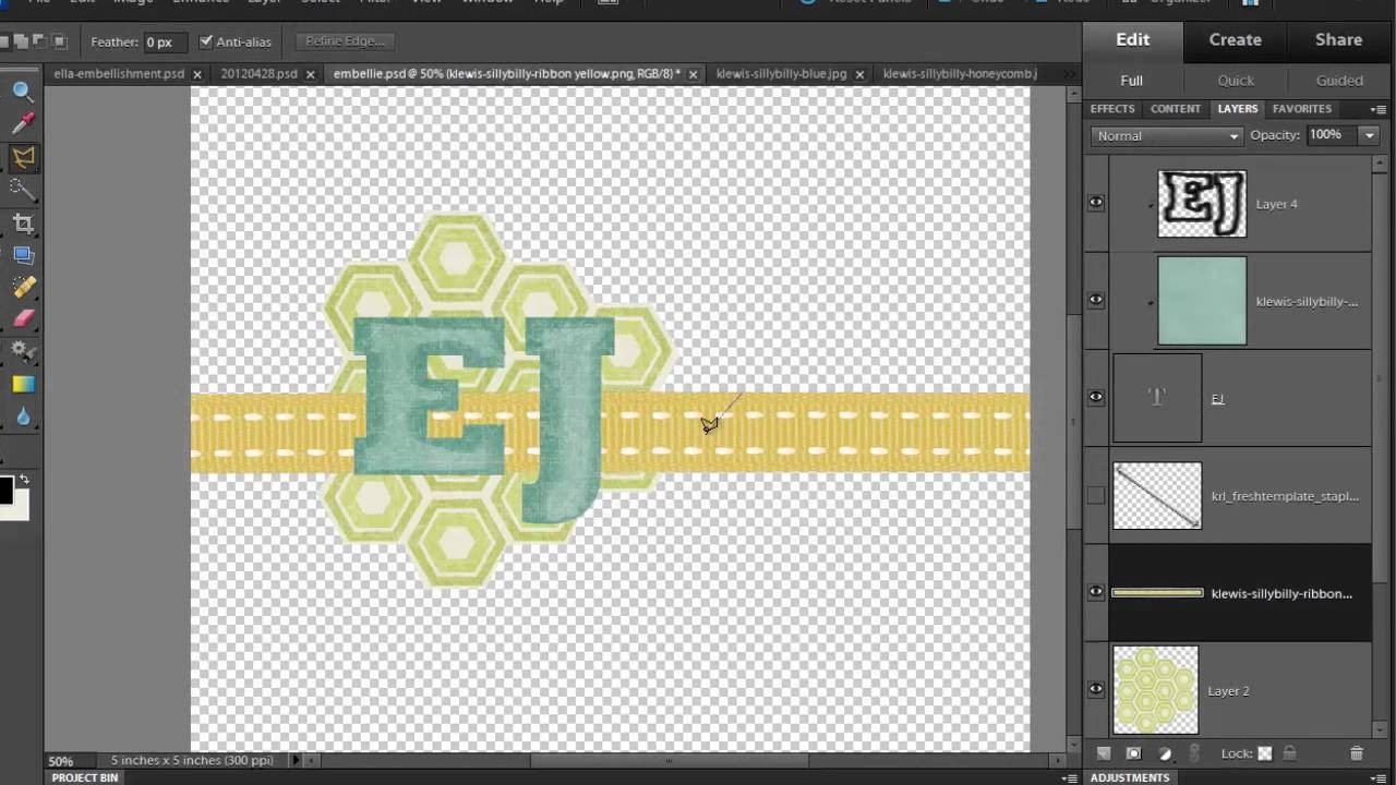Create an embellishment cluster in Photoshop Elements - YouTube
