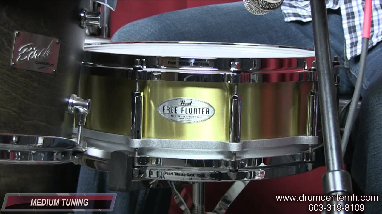 Pearl Brass Free Floating Snare Drum 5x14 - YouTube