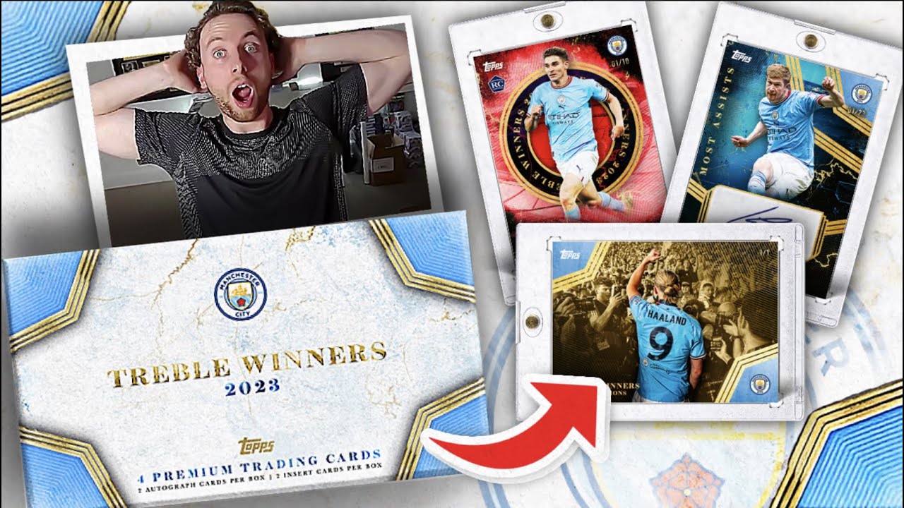 OPENING THE NEW TOPPS MANCHESTER CITY TREBLE WINNERS 2023 SET 🏆 - YouTube