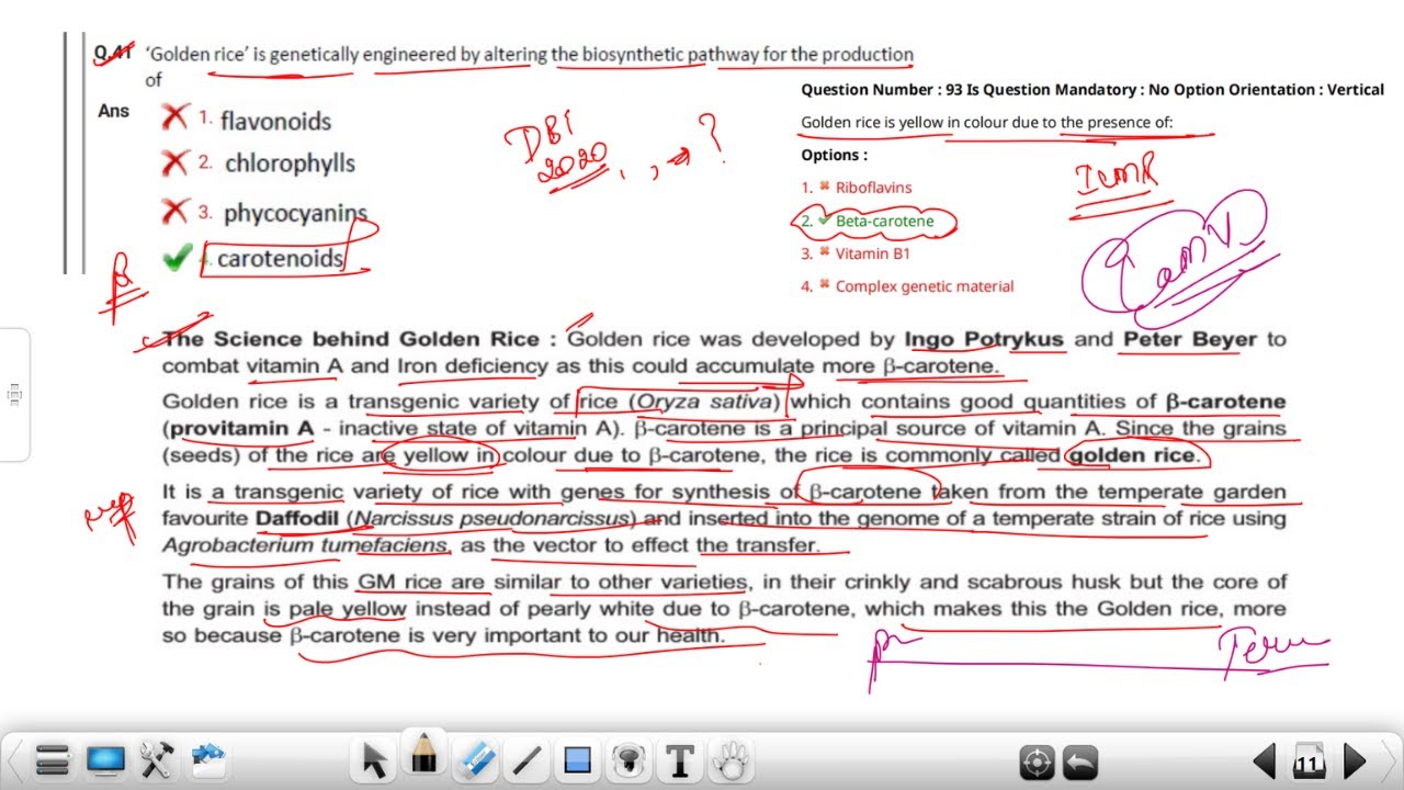 DBT BET & ICMR JRF 2024 | Science Behind Golden Rice | Hirudin ...
