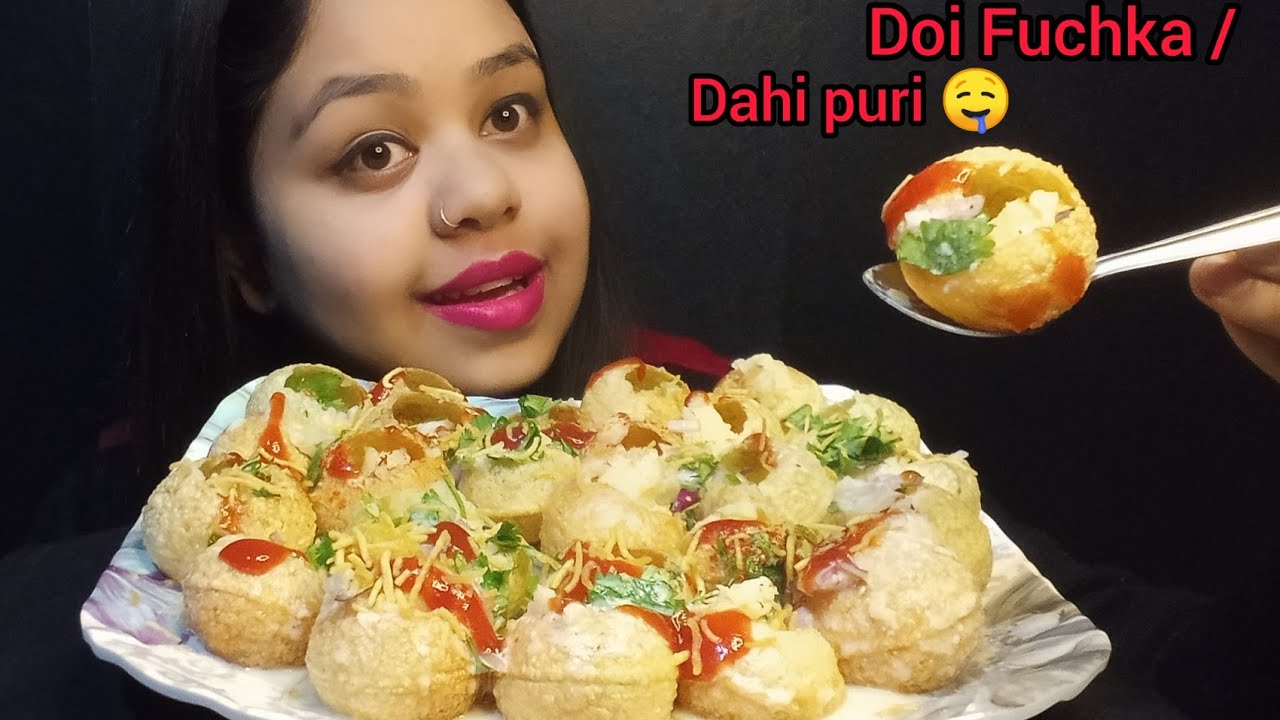 EATING LOTS OF DAHI PURI / DAHI GOLGAPPA | STREET FOOD | MUKBANG | ASMR ...