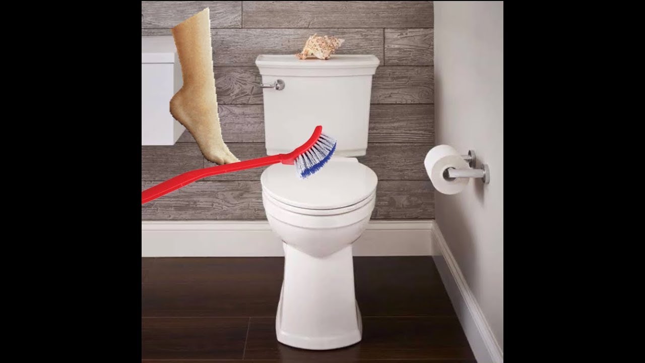 Cleaning my toilet with my foot - YouTube