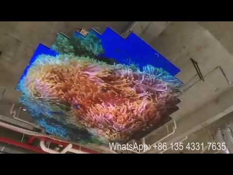 Ceiling hanging installaion led screen - YouTube