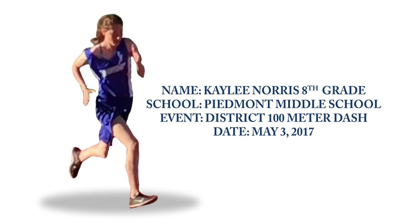 Kaylee Norris 100 meter Dash Run - YouTube