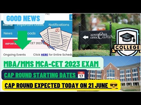 MBA MCA-CET CAP ROUND REGISTRATION EXPECTED TODAY 2023 EXAM 💙 # ...