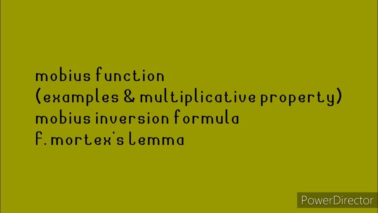 Mobius function ,mobius inversion formula with examples - YouTube