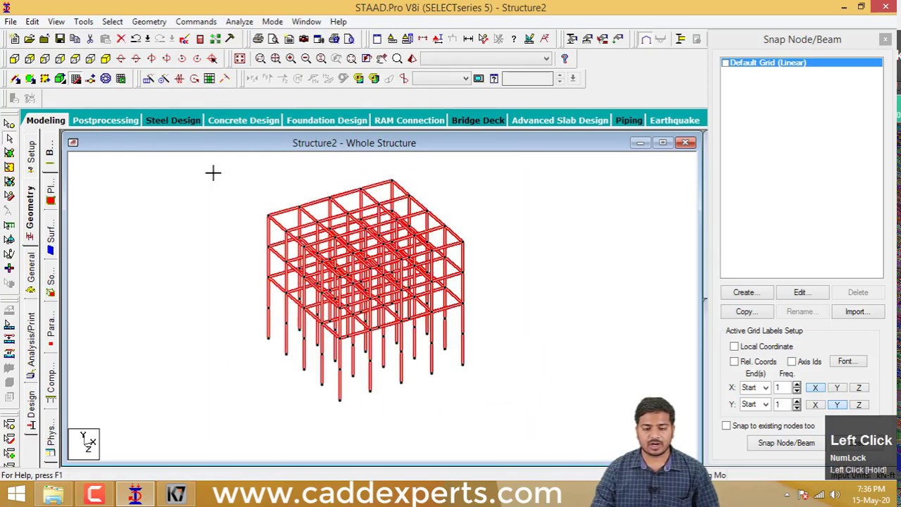 Class 2 Node Beam And Plate in STAAD Pro | CAD CAM EXPERTS | Complete ...