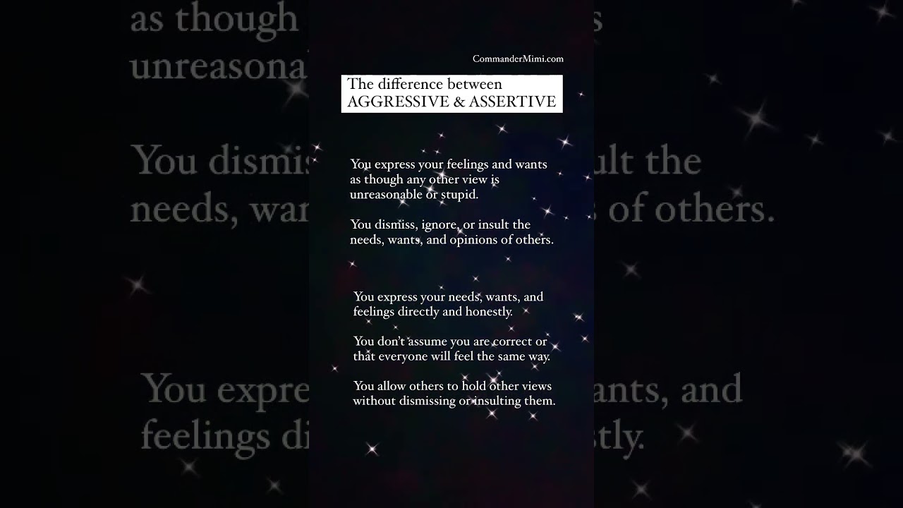 What’s the difference between assertive and aggressive behavior? - YouTube