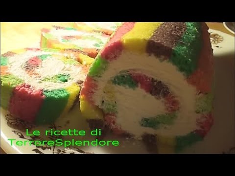 Rotolo arcobaleno - Rainbow roll cake - YouTube