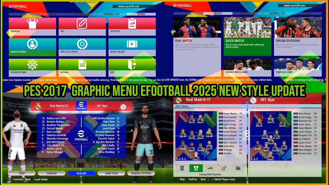 PES 2017🔥GRAPHIC MENU EFOOTBALL 2025 NEW STYLE UPDATE - YouTube