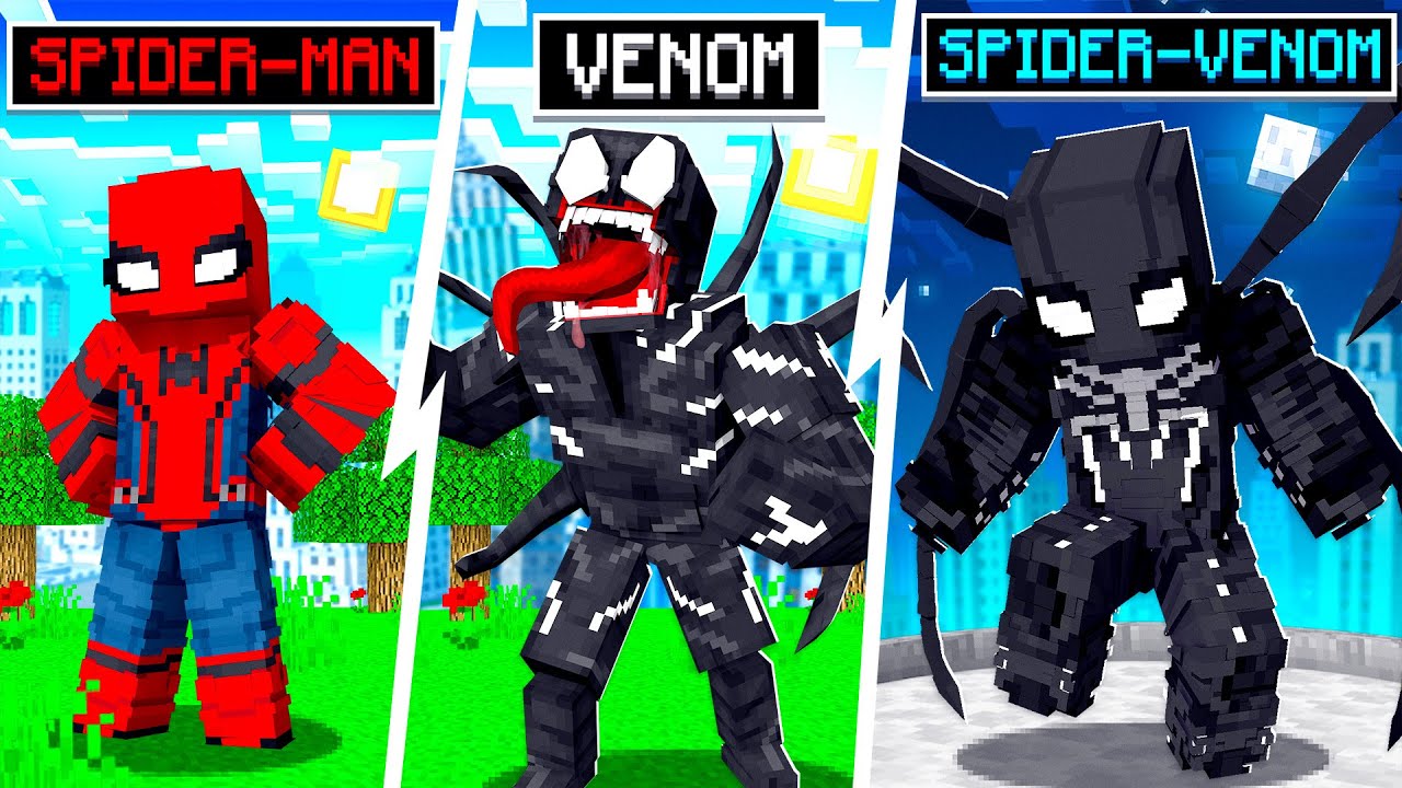 Evolving SPIDER MAN into GOD VENOM in MINECRAFT! - YouTube