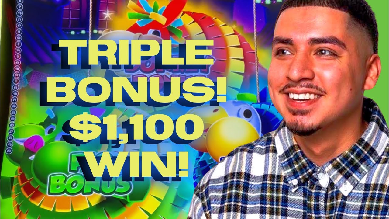 Triple Bonus Hit on Piñata Fiesta Slot Machine! - YouTube