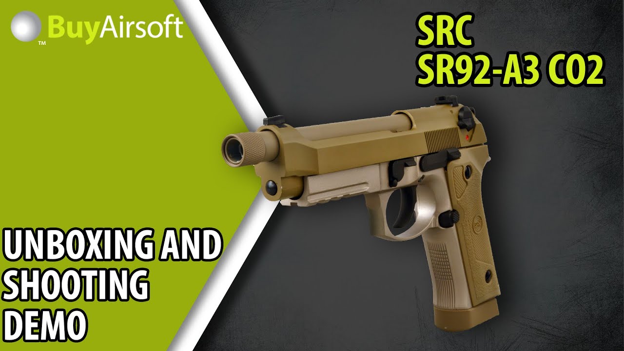 BuyAirsoft: SRC SR92-A3 Unboxing, Review, Disassembly and Demo - YouTube