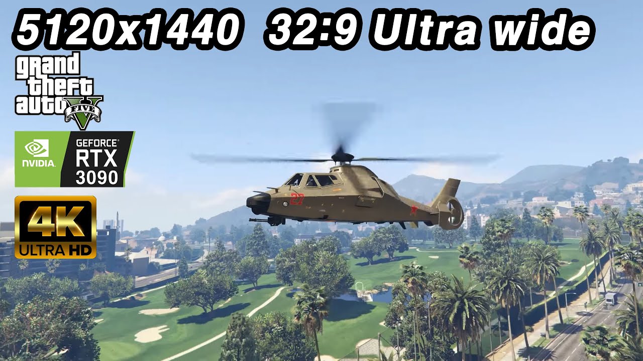 GTA5 | Akula Helicopter Ultra Wide 32:9 5120x1440 G9 4K - YouTube