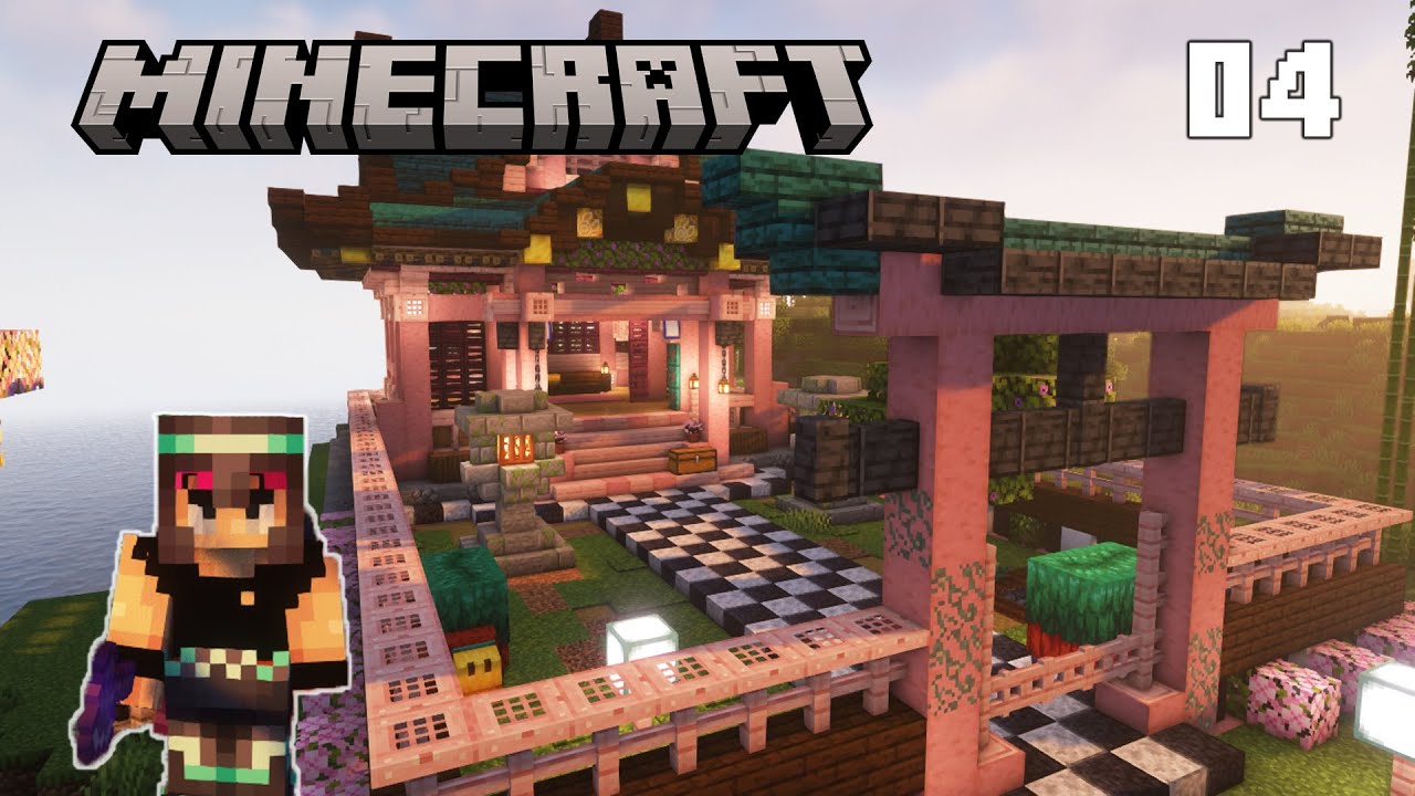 Japanese Shrine! Rare block collection | Minecraft 1.20 Survival Ep.4 ...