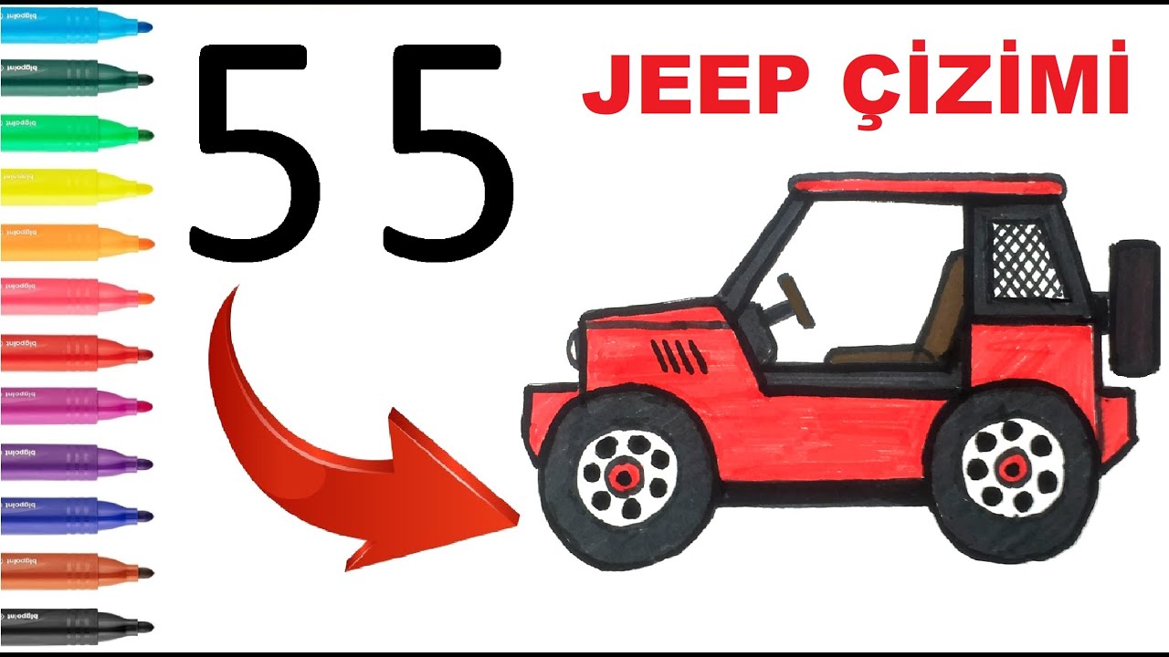 Easy Drawing Jeep I Kolay 55 Sayısı ile Jeep Çizimi I Jip Nasıl Çizilir ...