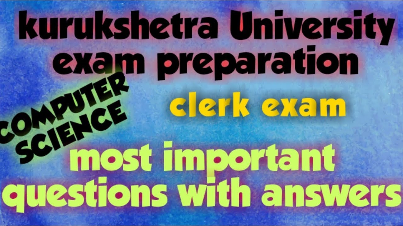 Kurukshetra University clerk recruitment 2019 , Kuk clerk, computer ...