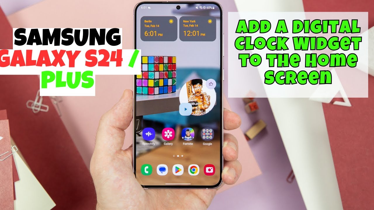 Samsung Galaxy S24 / Plus How to Add a Digital Clock Widget to the Home ...