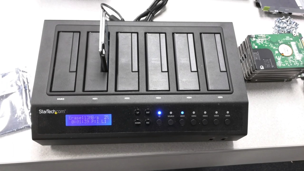 StarTech hard drive duplicator/eraser - YouTube