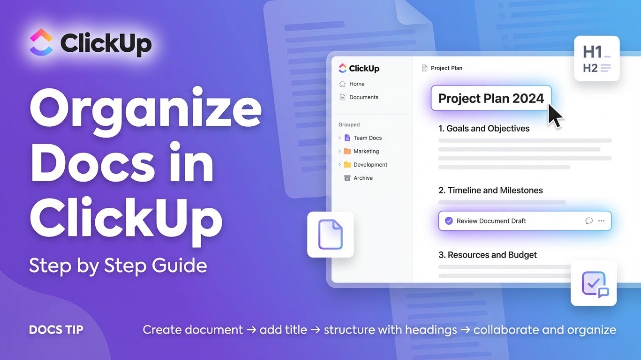How to Create Organized Documents in ClickUp | Step-by-Step Guide ...