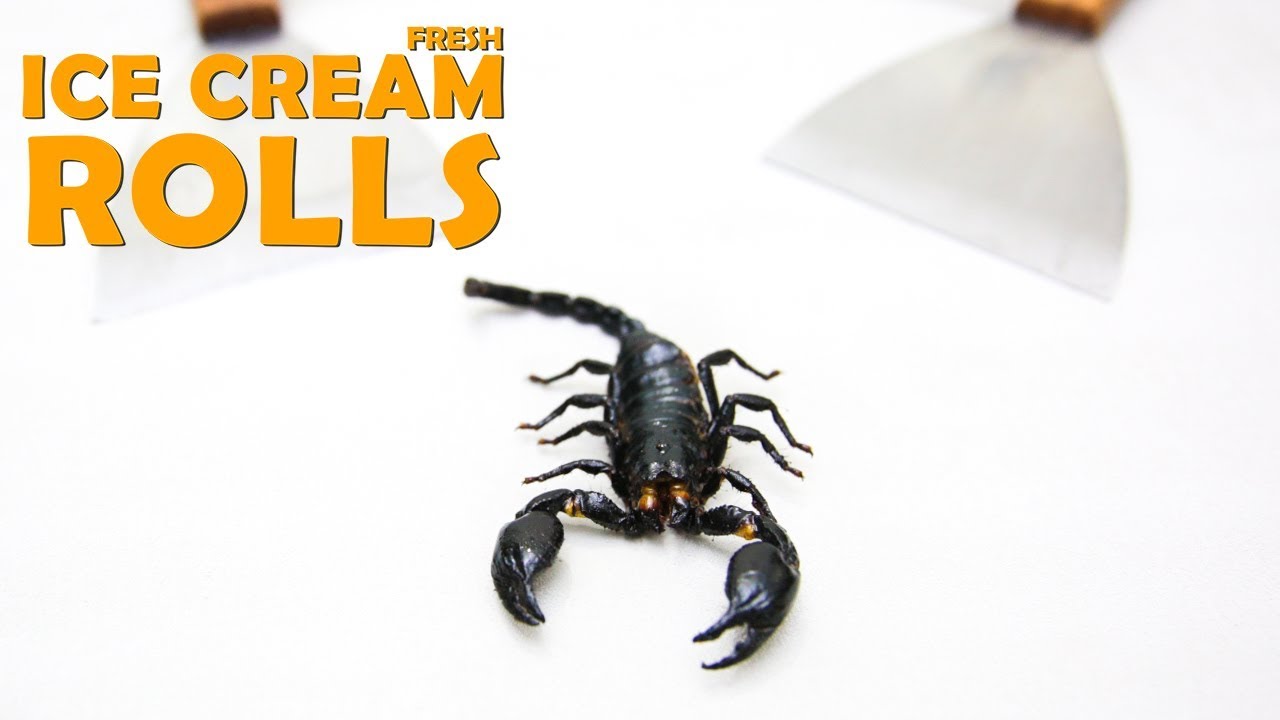 Scorpion Ice Cream Fried - Ice Cream Rolls Easy Recipe EP71 - YouTube