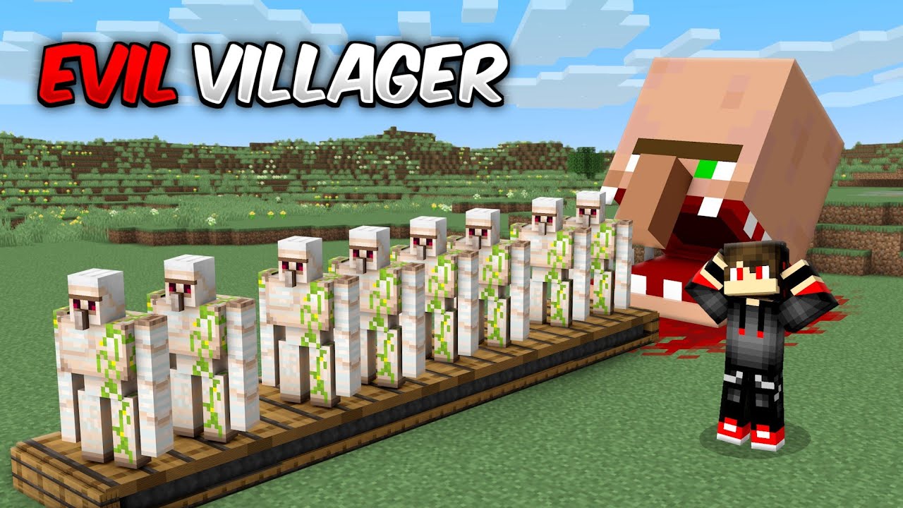 Why this EVIL VILLAGER HEAD EATING ALL GOLEMS in Minecraft? - YouTube
